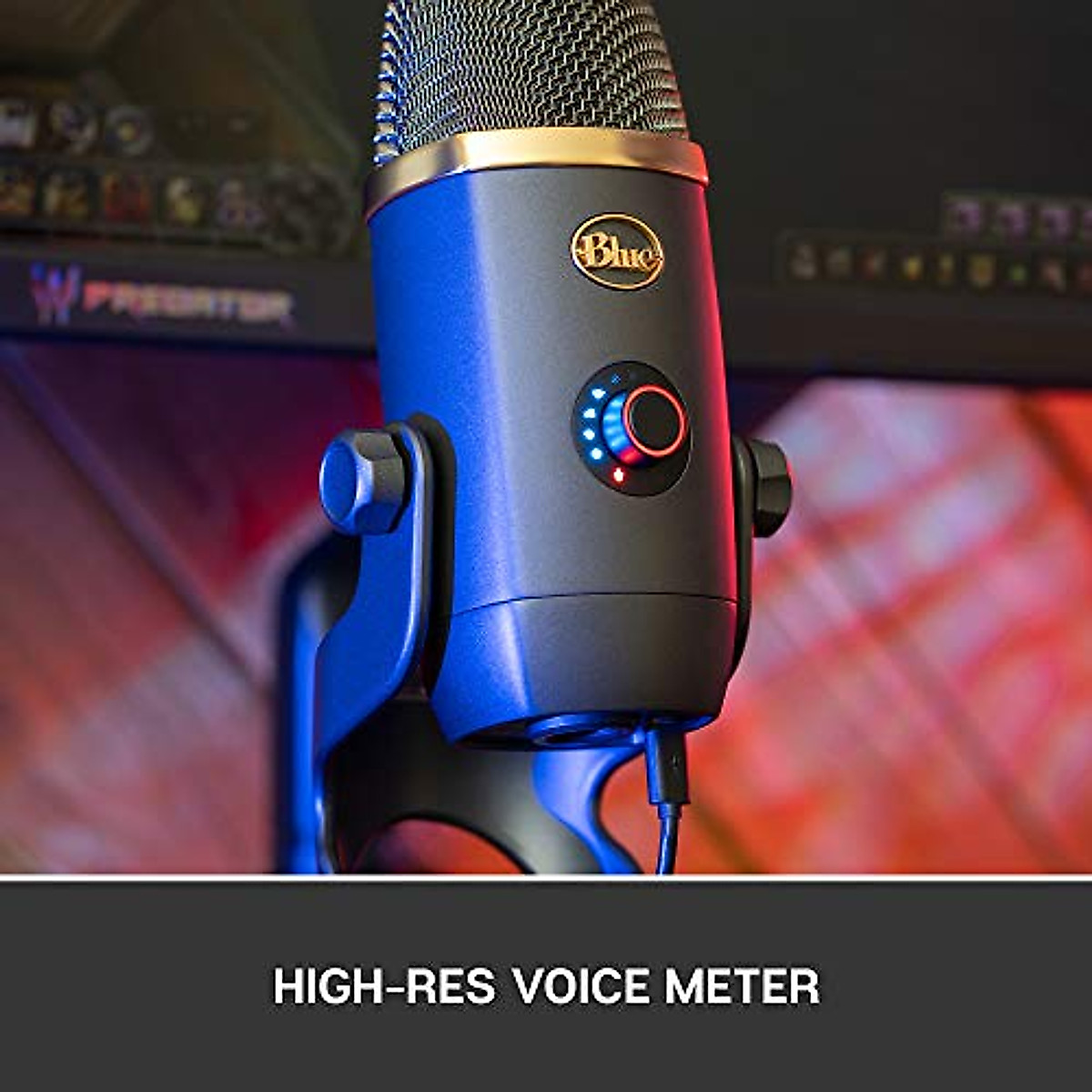 Logitech for Creators BlueYetiXWorldofWarcraft Edition Professional Podcast,Gaming,Streaming USB Mic,Blue VO!CE Effects,Including Advanced Voice Modulation Warcraft Character Presets & HD AudioSamples