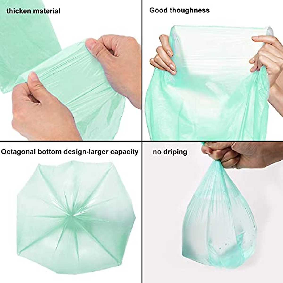 75 Counts AYOTEE Mini Garbage Bags, 1.2 Gallon Small Compostable Trash Bags, Small Garbage Bags for home, Fit 4.5 or 5 Liter Bathroom Wastebasket Can Liners(Green)