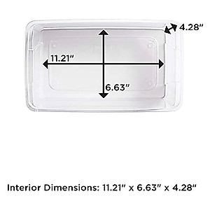 Homz 6 Quart Plastic Multipurpose Stackable Storage Container Bins with Secure Latching Lid for Home and Office Organization, Clear (10 Pack)