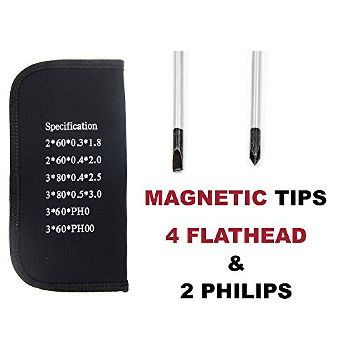 Kutir Precision Screwdriver Set (Set of 6) - Magnetic Flathead and Philips With Separate Colors Handle - Professional Repair Tool Kit For Electronics, iPhone, SmartPhone, PC, Jewelry, Watch, Eyeglass