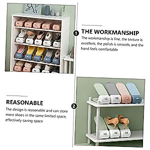 SOLUSTRE 4pcs Organizer Non-Skid Shoe Organization Rack Professional Storage Home Units Holder Adjustable Stacker Use Space Shelf for Clo Shoes Fresh Deck Two- Double Saver Non-Slip