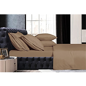 Mocassi Queen Sheet Set - Luxury Hotel 1800 Premier Bedding Sheets & Pillowcases - Ultra Soft Breathable & Cooling Bed Sheets - Deep Pocket - Wrinkle Resistant - 6 Piece Set - Queen, Taupe