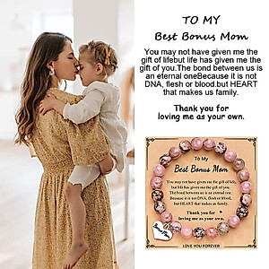 Kilener Bonus Mom Stepmom Gifts Bracelet from Daughter Son Mothers Day Gifts for Step Mom Beaded Bracelets for Women Stepmother Gifts for Christmas Birthday Thank You Gift for Mother in Law Bracelet