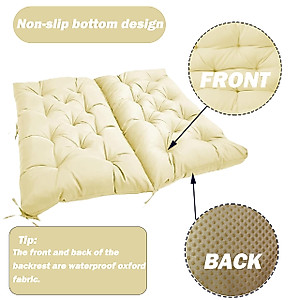 MYRINQ Porch Swing Cushions Waterproof Outdoor Swing Cushions with Backrest 2-3 Seater Swing Replacement Cushions for Outdoor Furniture Garden Backyard (Navy Blue, 40x 40 x 4 inches)