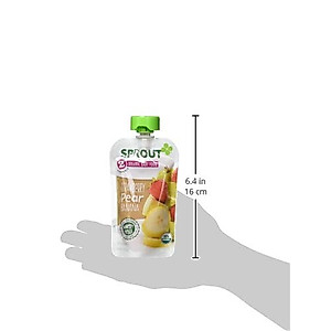 Sprout Organic Baby Food, Stage 2 Pouches, 6 Flavor Fruit & Veggie Variety Pack, 3.5 Oz Purees (Pack of 12)