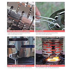 Camping Mini Heater, VSANSTAR Portable Stainless Steel Camping stove Tent Heating Cover for Outdoor Backpacking Hiking Traveling BBQ.