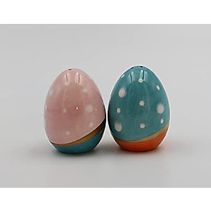 Fine Ceramic Easter Egg Salt & Pepper Shakers Set, 2-3/4" H