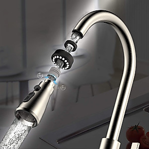 ShiningLove Kitchen Faucet, Modern Kitchen Sink Faucet with Pull-Down Sprayer, Single Handle Stainless Steel Sink Faucet for Kitchen Sink Brushed Nickel