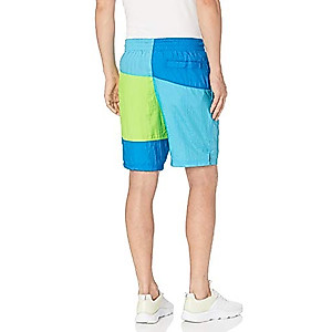 Champion Men's Colorblock Crinkle Nylon Short, Blue horizon/Dpblwat/Hghlityell, MEDIUM