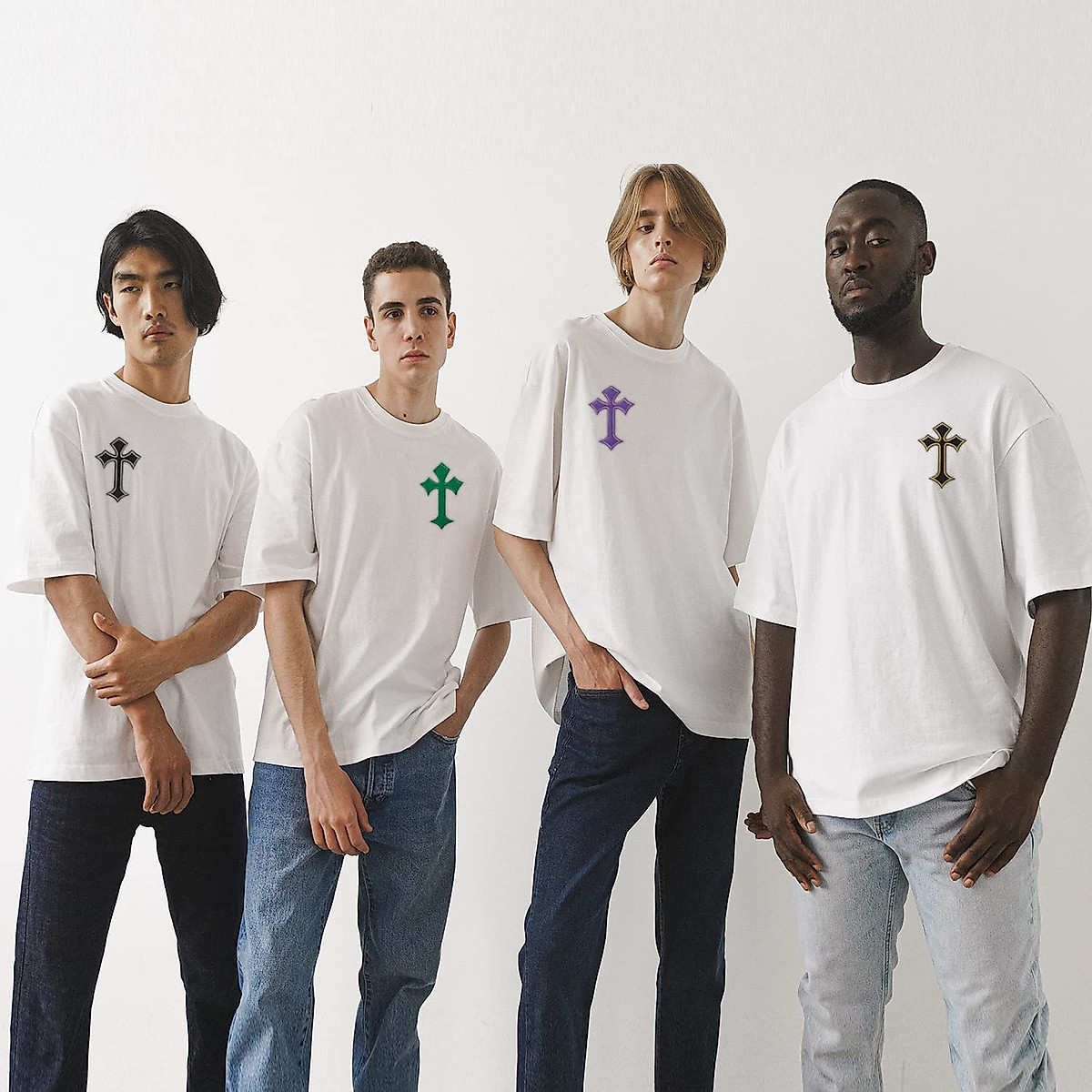 Nicime 22pcs Cross Patches, Iron on/Sew on Cross Applique Patch, DIY Iron Patches for Jeans Hats Shirts Jackets Backpacks