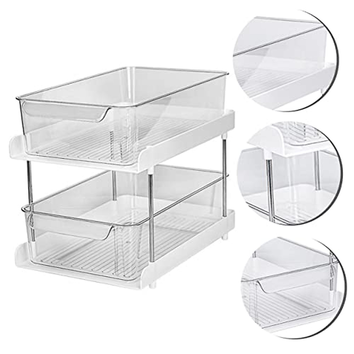 Cabilock Sliding Rack Makeup Organizer Box Storage Dresser Desk Vanity Storage Drawers Organizer Under Sink Organizer Bathroom Organizer Cosmetics Display Shelf Kitchen Rack Bathroom Tray