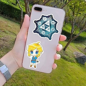 Stickers for Zelda Legend Amiibo Kingdom Tears Fans Kids Teens Boys Party Favors Toys Vinyl Waterproof Laptop Water Bottle Stickers, A, Pack of 50