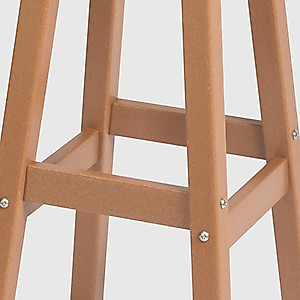 WestinTrends 29" HDPE Outdoor Patio Round Bar Stool, Teak