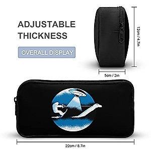 Bigfoot Water Ski with Loch Ness Pencil Case Makeup Bag Big Capacity Pouch Organizer for Office College