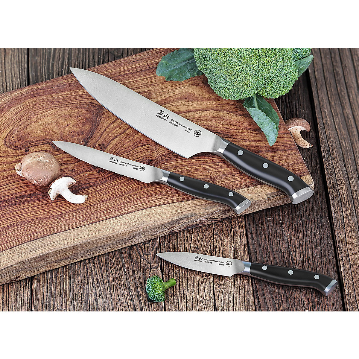 Cangshan D Series 61772 German Steel Forged 3-Piece Starter Knife Set