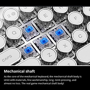 Retro Mechanical Gaming Keyboard Rainbow Backlit , Punk Vintage StyleDustproof Mechanical Ergonomic Keyboard with 104 Keys for Computer Game Enthusiasts Home Office Use