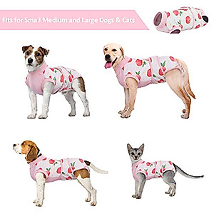 Kuoser Recovery Suit for Dogs Cats After Surgery, Professional Pet Recovery Shirt Dog Abdominal Wounds Bandages, Substitute E-Collar & Cone,Prevent Licking Dog Onesies Pet Surgery Recovery Suit