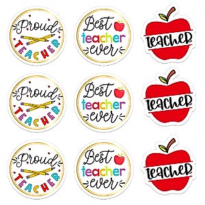 FLYAB 36Pcs Thank You Teacher Sticker Labels 1.5" Apple Teacher Appreciation Gift Tags Stickers Labels Thank You Teacher Round Stickers for Gift Wrap Box Cards Envelope Seals Party Favors Supplies