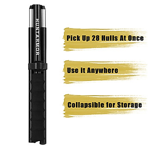 HUNTARMOR Shotgun Shell Hull Retriever Pick Stick: Collapsable Portable Shell Retriever Extends Up to 56ft, Magnetic Shell Retriever Pickup Pole, Shotgun Accessories, Pickup Grabber Tool