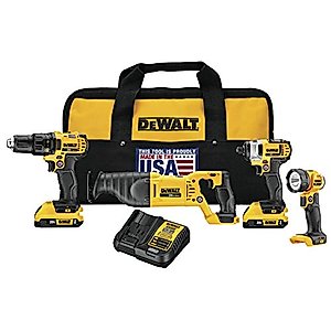 DEWALT 20V MAX Combo Kit, Compact 4-Tool (DCK420D2)