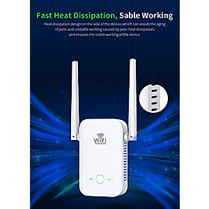 WiFi Range Extender Signal Booster up to 4000sq.ft and 30 Devices, Internet Extender Booster, WiFi Repeater Amplifier with Ethernet Port,2 Antennas 360° Full Coverage