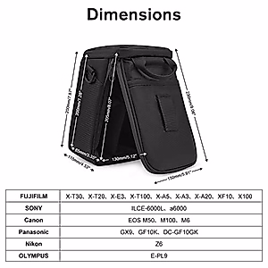 S-ZONE Camera Insert Bag Waterproof Lens Cube Case Compatible with Nikon Canon Sony Fuji for SLR DSLR Mirrorless Lens Cables Accessories