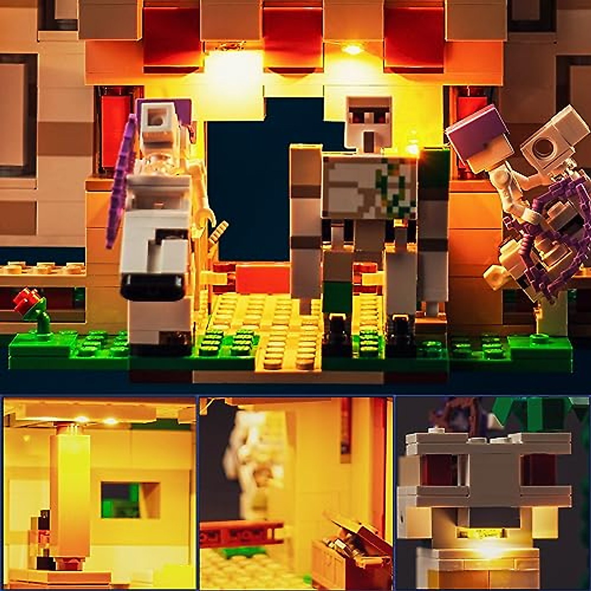 BrickBling Light Kit for Lego The Iron Golem Fortress Building Toy Set, Creative Lighting Compatible with Lego 21250 (Lights Only, No Bricks)