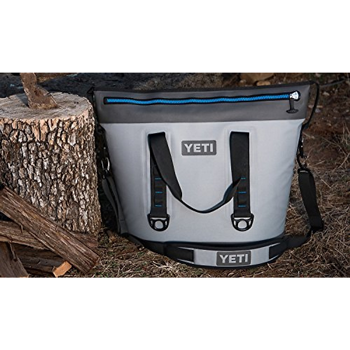 YETI Hopper Two 40 Portable Cooler, Fog Gray/Tahoe Blue