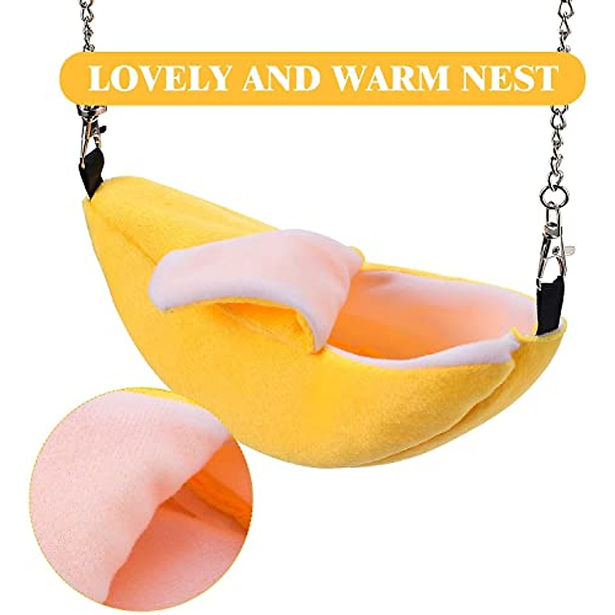 HomeSoGood 2pcs Hanging House Cage, Soft Small Pet Bed, Guinea Pig Hamster Banana Pineapple Cage
