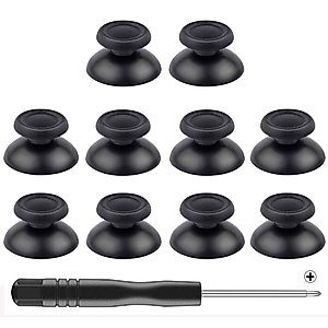 Mekela 5 Pairs Thumbsticks with Cross Screwdriver, Replacement Joystick Thumb Stick for PlayStation 4 PS4 Controller Gamepad （Black）