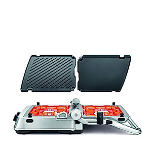 Breville BGR700BSS the Sear and Press countertop electric grill, Medium, Brushed Stainless Steel