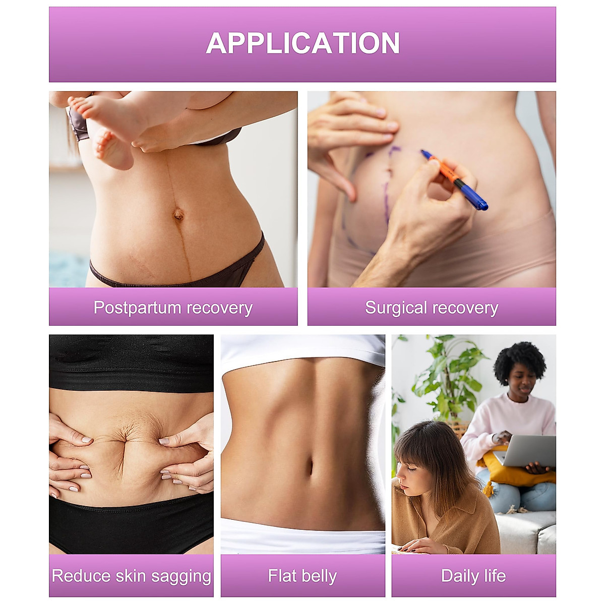 YERKOAD Abdominal Compression Board Flattening Belly AB Board Lumbar Post Surgery Lipo Back Foam Board Postpartum Recovery (Beige, One Size)