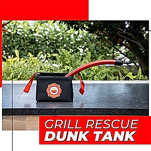 Grill Rescue BBQ Water Container, Foldable, Bristle Free - Durable and Unique Scraper Tools for Cast Iron or Stainless-Steel Grates, Barbecue Cleaner for Grill Brush (Dunk Tank)