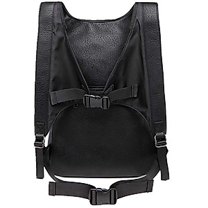 Chikencall Skull Backpack Hooded Skull Gothic Rucksack Rivet Studded Zipper Shoulder Purse Black Punk Metal 3D Stereo Daypack