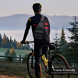 BEYOND BOUNDS Sling Bag Crossbody Chest Bag for Men and Women Hiking Backpack Multipurpose Daypack Waterproof Bag for Travel (Black)