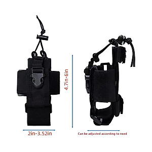Sarcia Radio Holster,Molle Radio Pouch Military Heavy Duty Radios Holster Bag for Two Ways Walkie Talkie Compatible with Motorola Baofeng Kenwood Black