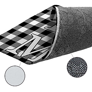 Home Wreath Black and White Buffalo Checkered Kitchen Rug 2 PCS Non-Slip Soft Absorbent Standing Mats for Kitchen Bathroom Living Room Laundry Room Runner Rug Set 18x30+18x59