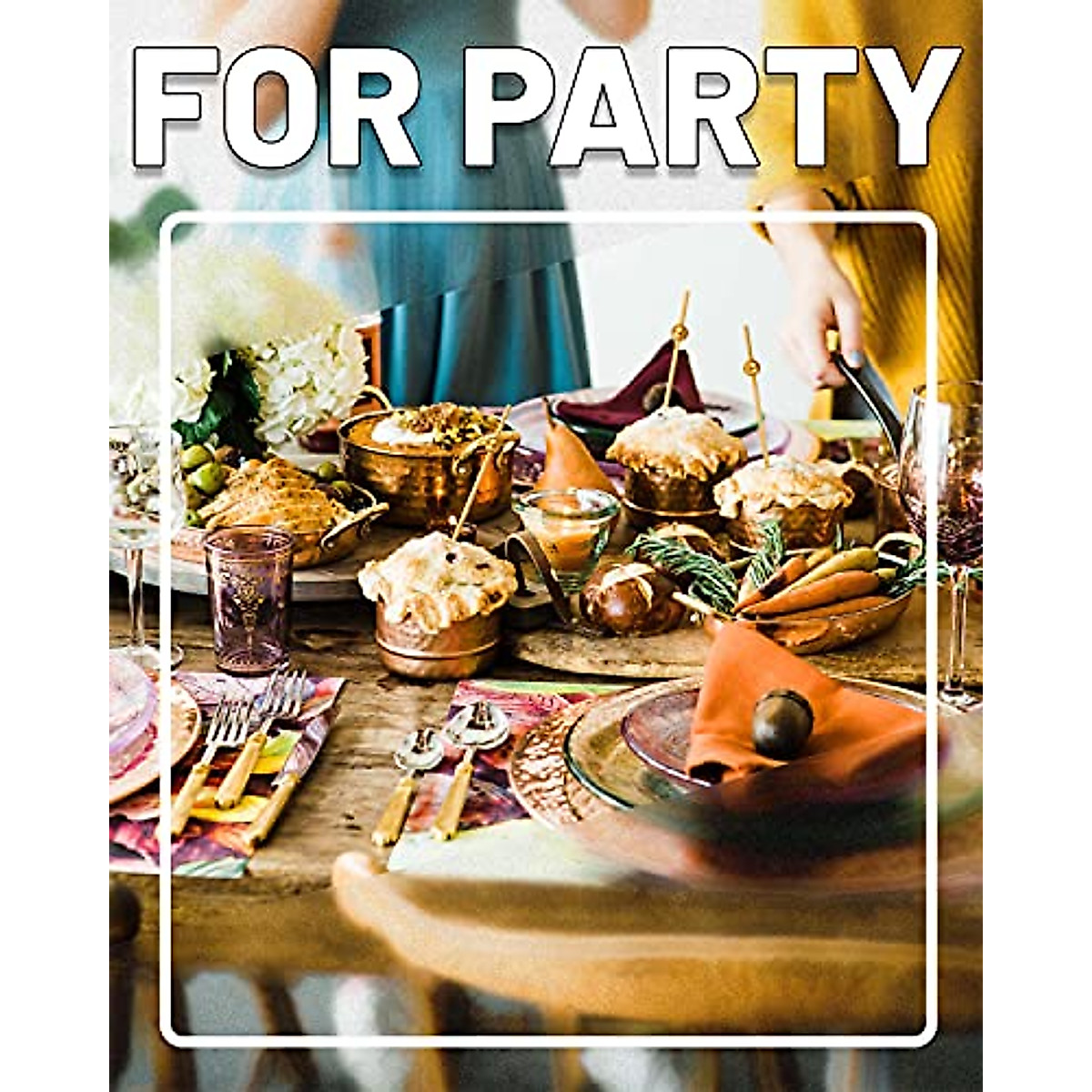 Gold Pearl Cocktail Picks, 200 Pcs Reusable Toothpicks for Appetizers, 4.7 Inch Handmade Bamboo Skewers for Party