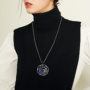 Merdia Long Chain Necklace for Elegant Women Pendant Necklace with Created Crystals | Necklaces for Women | Birthday Gifts for Women | Women Jewelry | Necklaces for Girlfriend | Women's Necklace