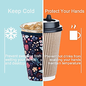 3 Pack Reusable Iced Coffee Sleeves for Iced Coffee Cups or Drinks Reusable Neoprene Insulated Sleeves for Hot and Cold Drinks from Starbucks, Dunkin, And More (Butterfly Bush)