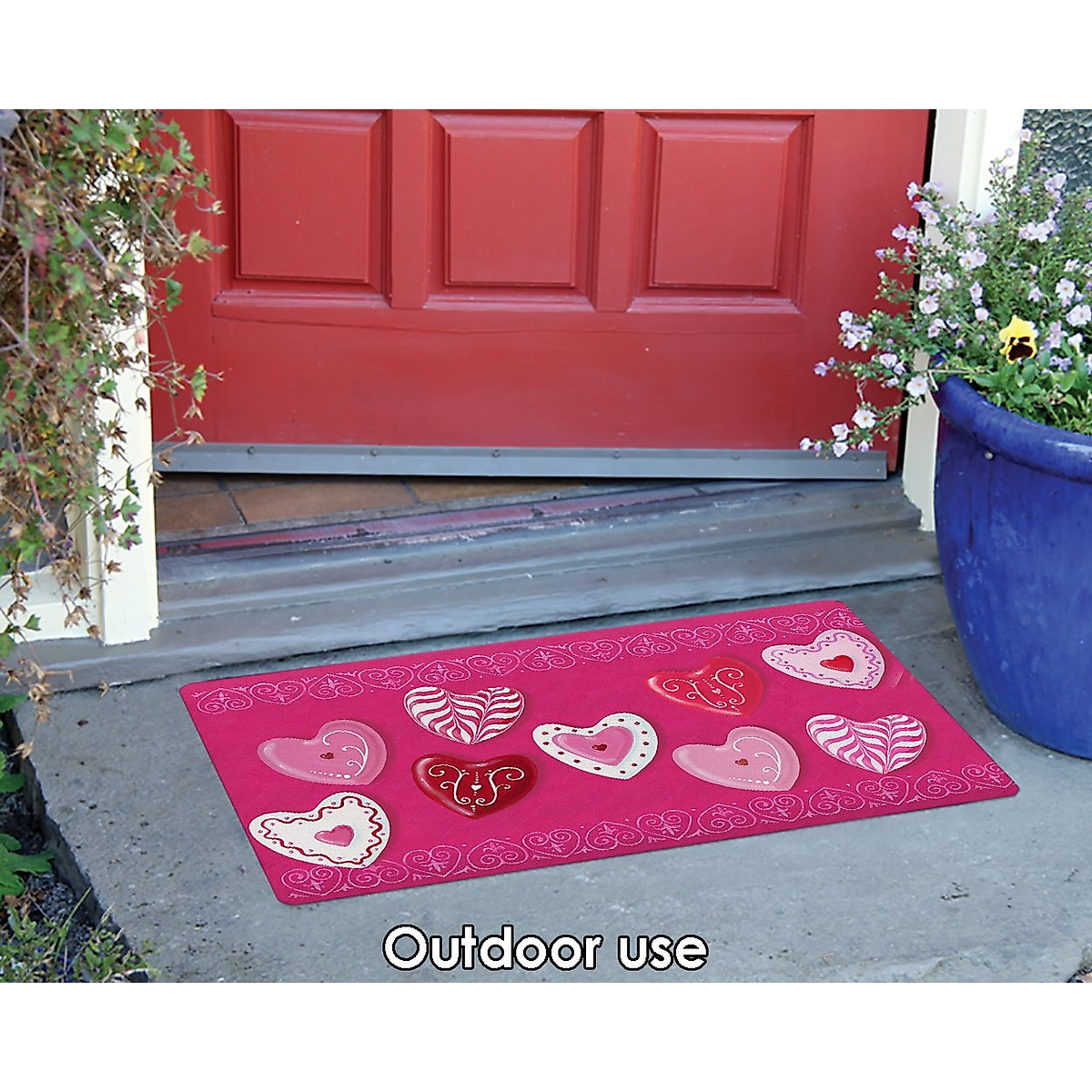 Toland Home Garden 800210 Heart Cookies Valentines Door Mat 18x30 Inch Spring Outdoor Doormat for Entryway Indoor Entrance