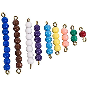 Montessori Math Materials 5 Sets of Colored Bead Stairs 1-9 for Early Preschool Learning Toy