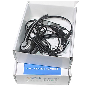 Wantek Corded Office Telephone Headset RJ9 with Noise Cancelling Mic and Quick Disconnect Compatible with Polycom VVX310 VVX311 VVX410 VVX411 Shoretel 230 480 Avaya 1408 1416 5410 Mitel 5220(600QS3)