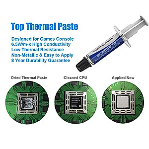 ElecGear Replacement Internal Cooling Fan for PS4 Pro CUH-7xxx – CPU Heatsink Cooler, Arctic MX-2 Thermal Compound Paste, TR8 Torx Security, PH0 Screwdriver Repair Tool Kit for PlayStation 4 Pro