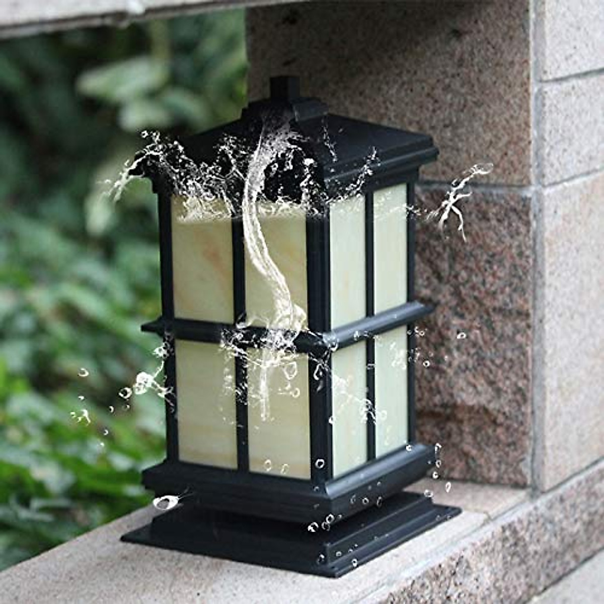 HNTHY Simple Chinese Style Column Head Lamp LED Doorpost Garden Lamp Waterproof Super Bright Villa Fence Home Door Lamp