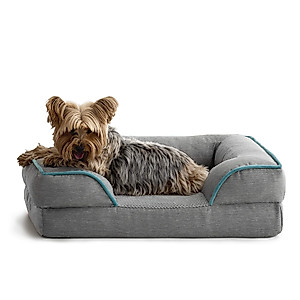 Brindle Orthopedic Dog Bed for Medium Dogs - Waterproof Dog Sofa Bed Medium, Supportive Memory Foam Pet Couch Bed with Removable Washable Cover, Water Resistant Cover, Nonskid Bottom, Dove Gray