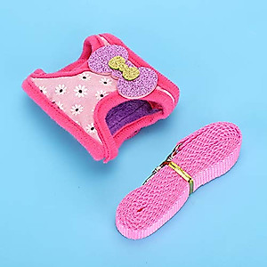 Entatial Traction Vest Rabbit Walking, Comfortable Chest Strap Animal Leash Harness Set Pet Leash, Hamster Guinea Pig for Rabbit(L)