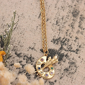 AHAETH Artist Gift Ideas Necklaces For Women Teen Adults Painter Xmas Ornament Painting Lover Necklaces Artist Necklace