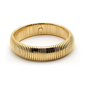 Marshal Metal Fashion Bracelet Omega 18k Gold Plated Brass Stretch Cobra Bracelet (14mm))