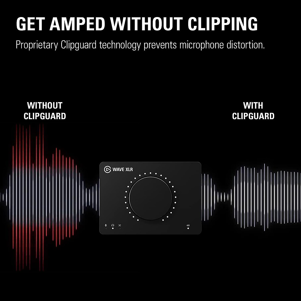 Elgato Wave XLR – Mic Interface, XLR/USB-C, Anti-Clipping, 75 dB preamp, Phantom Power, Direct Monitor, Touch Mute, Wave Link Digital Mixing app (Renewed)